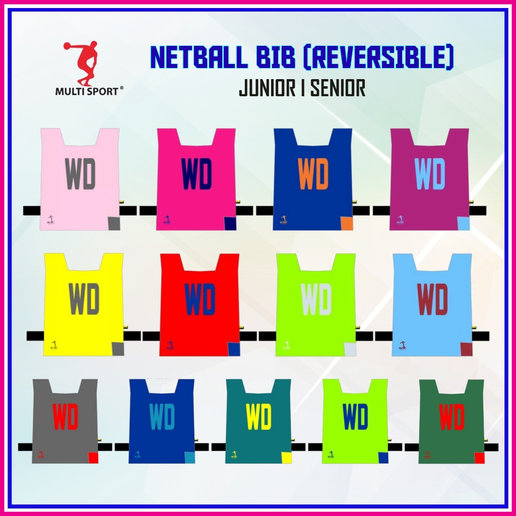 Multisport Netball Reversible Bibs Set Bib Bola Jaring Set Senior ...