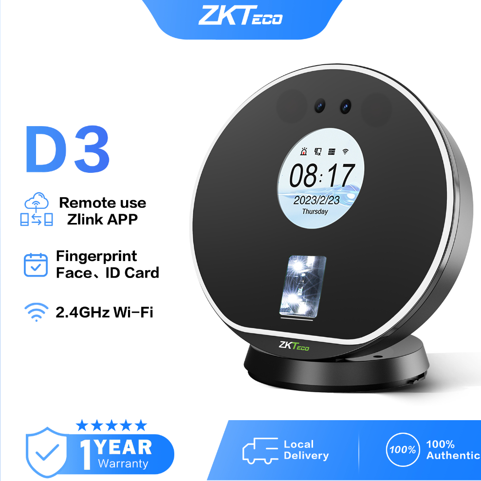 ZKTeco 3-in-1 Face Attendance Machine Biometrics Time Clock Punch Card ...