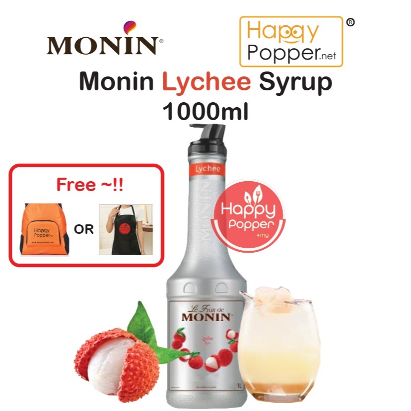 Happypopper MONIN Lychee Fruit Mix 1L Puree Premium Fruit Flavor 1 L ...