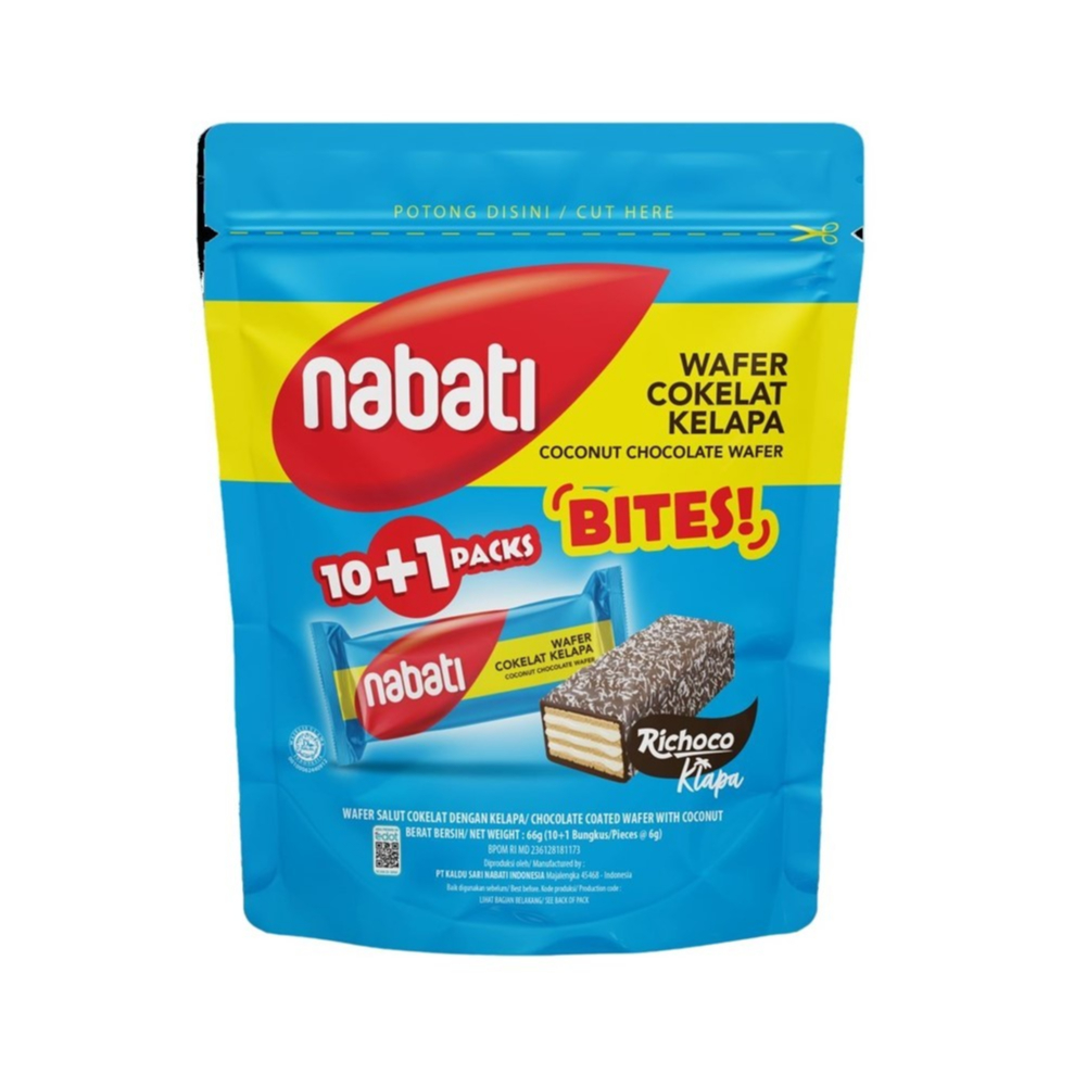 Nabati Chocolate Coated Wafer with Coconut 66g | Shopee Singapore