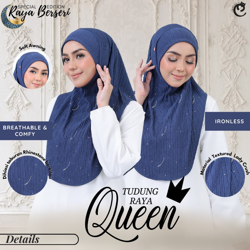 TUDUNG SARUNG RAYA QUEEN | MATERIAL TEXTURED LADY CRUSH | SPECIAL ...