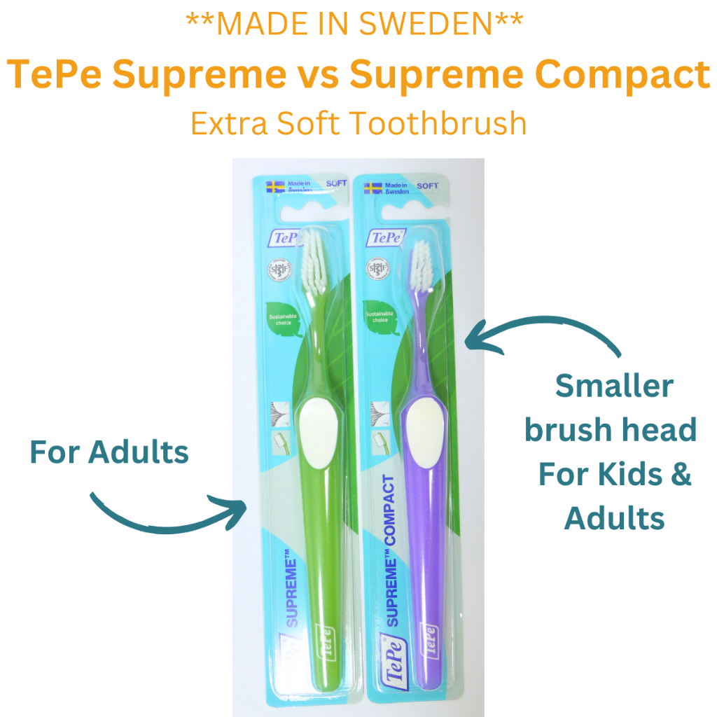 **MADE IN SWEDEN** TePe SUPREME Soft Toothbrush *瑞典出产* 极软 软毛牙刷 (2 sizes ...