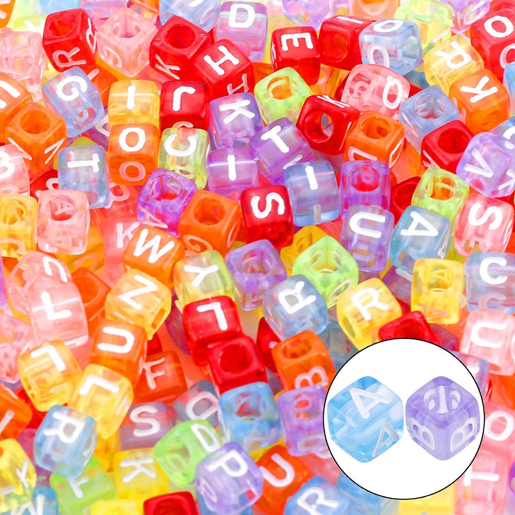 PUTIH 10 GRAM ALPHABET BEADS / ALPHABET BEADS WIB SPECIAL JELLY WRITING ...