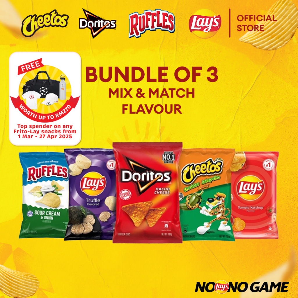 [Mixed Bundle of 3] Lay's / Ruffles / Doritos / Cheetos Big Pack ...
