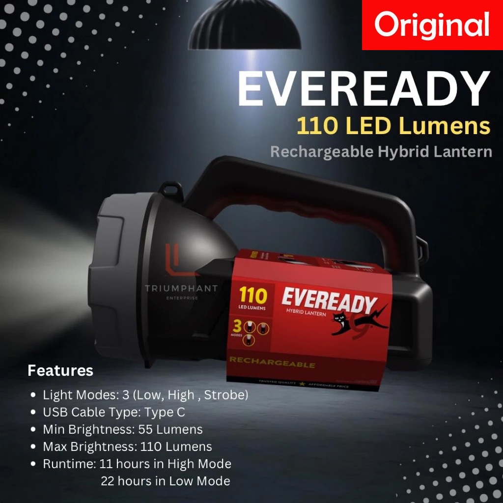Eveready Rechargeable 110 Lumens Hybdrid Led Lantern Modes: 3 (High ...