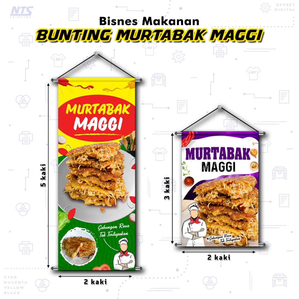 DESIGN Bunting Murtabak Maggi - Tebal / Kalis Air / Lasak / Peniaga ...