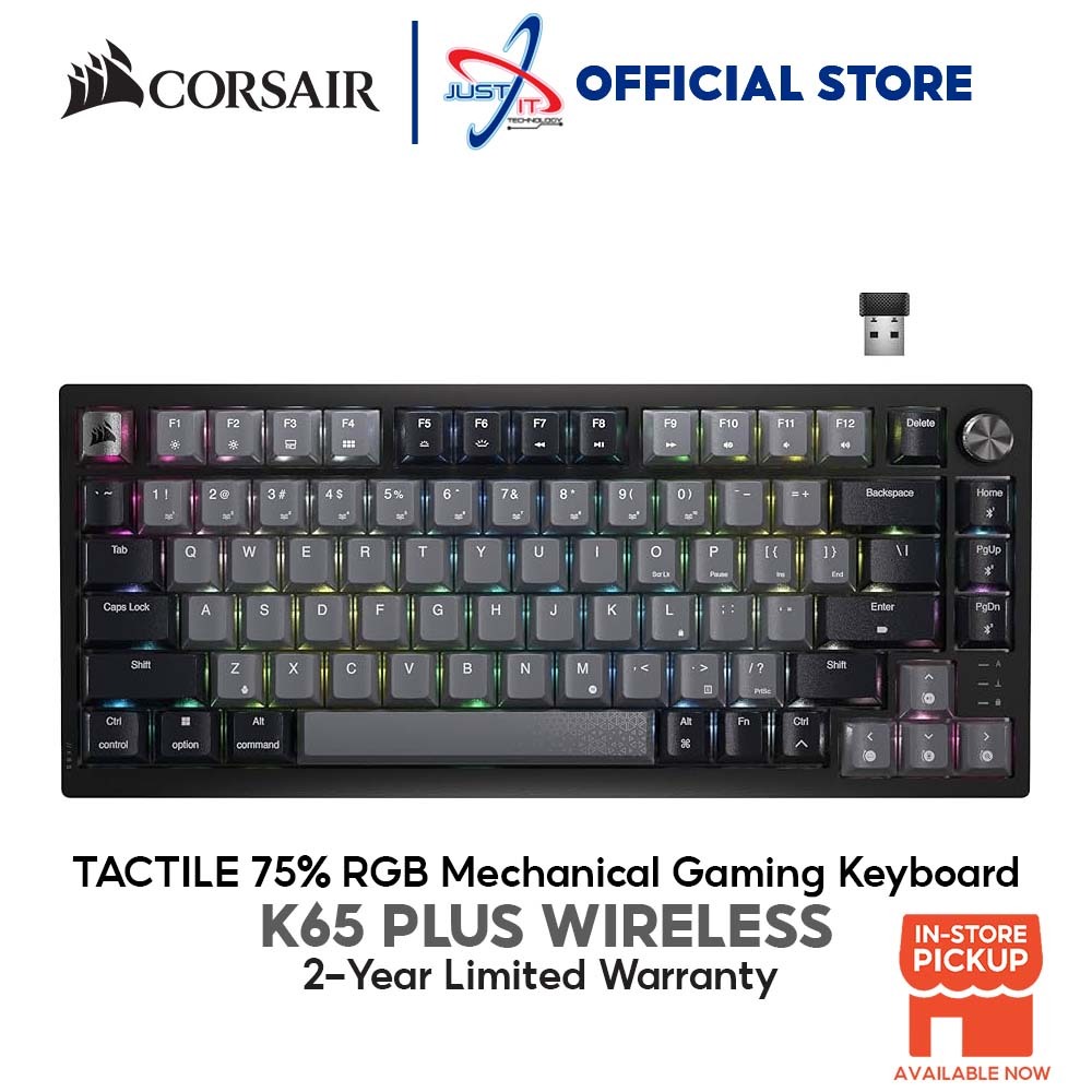 CORSAIR K65 PLUS WIRELESS 75% RGB MECHANICAL KEYBOARD - ( MLX RED ...