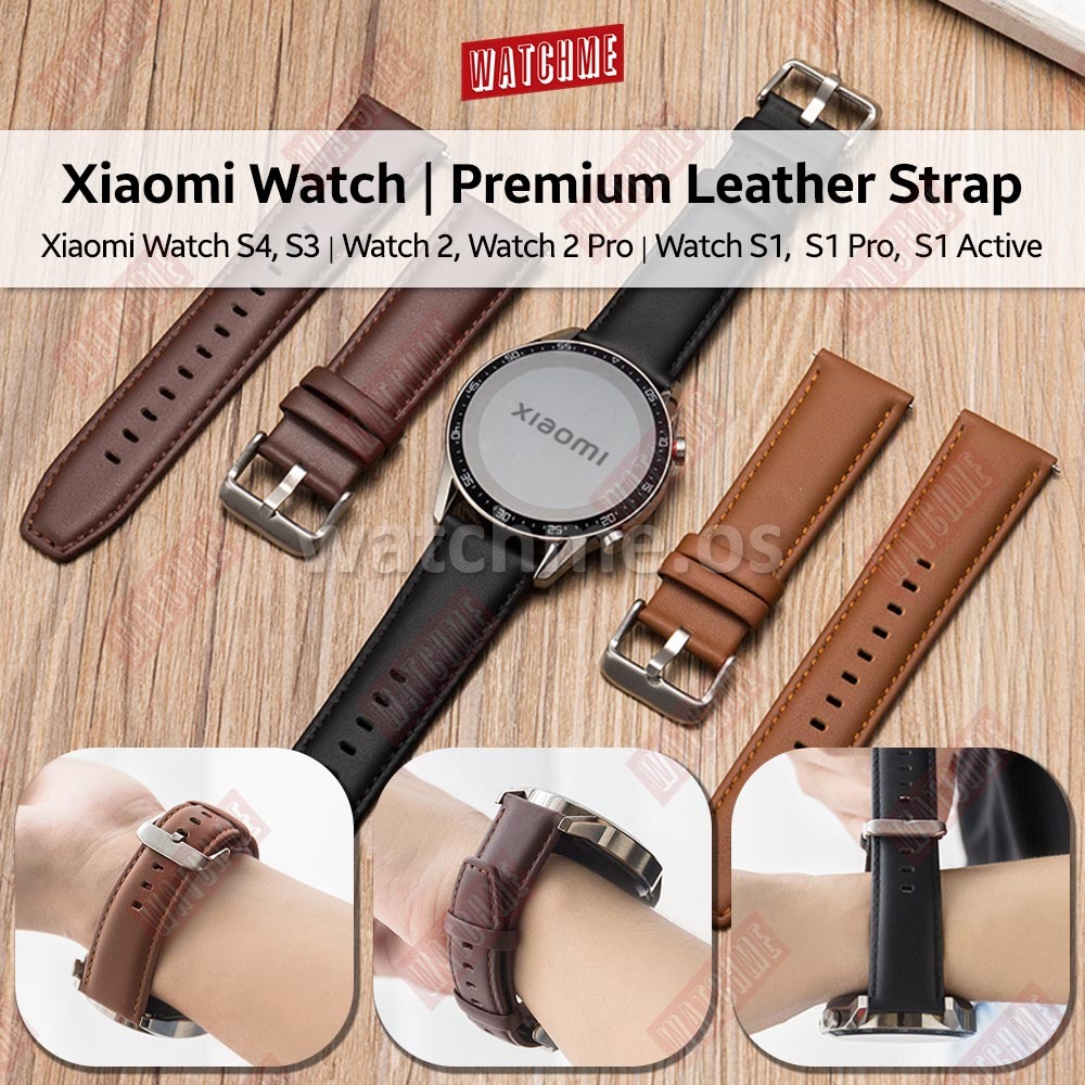 Xiaomi Watch Strap, Premium Leather Series 22mm, Stainless Steel Buckle ...