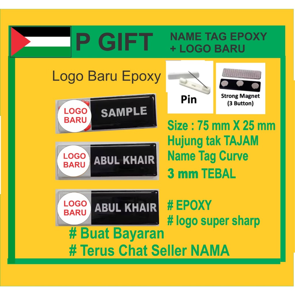 NAME TAG EPOXY GURU SPECIAL MAKE MAGNETIC CUSTOM MADE NAME TAG NAME TAG ...