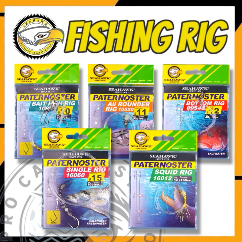 SEAHAWK PATERNOSTER RIG FISHING PERAMBUT LEADER FISHING HOOK | Shopee ...