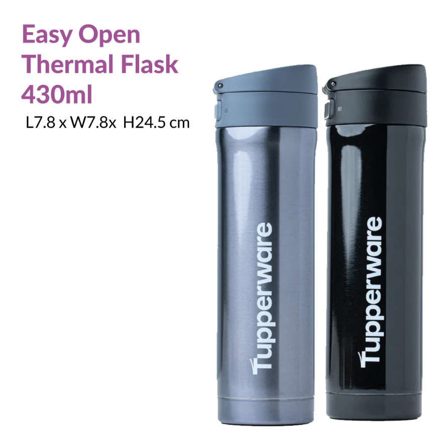 Tupperware | Easy Open Thermal Flask Thermo Flask 430ml | Botol Air Panas | Shopee Singapore