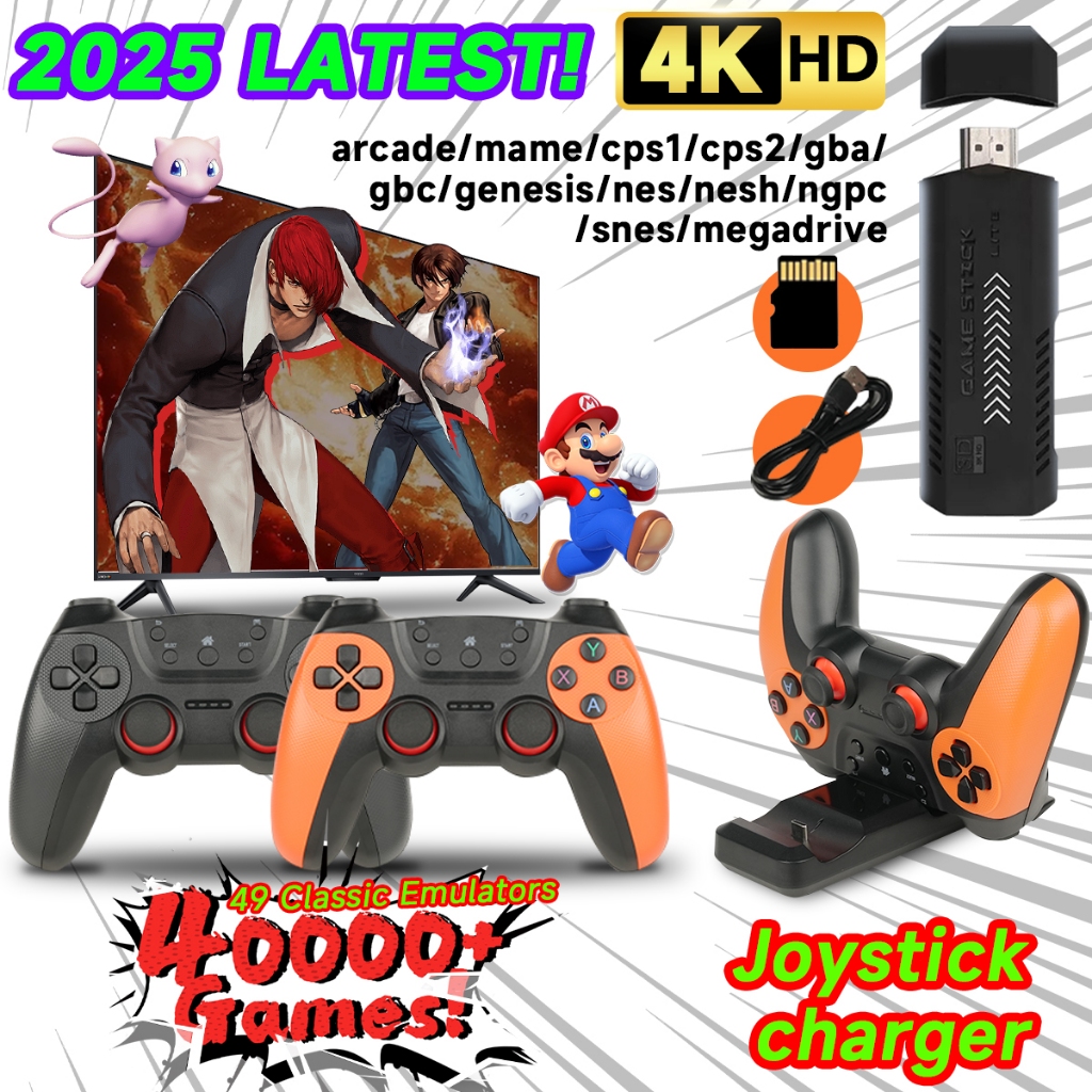 [Penjual Tempatan] 2025 New Video Game 4K Game Stick With 35K+ Games 2 ...