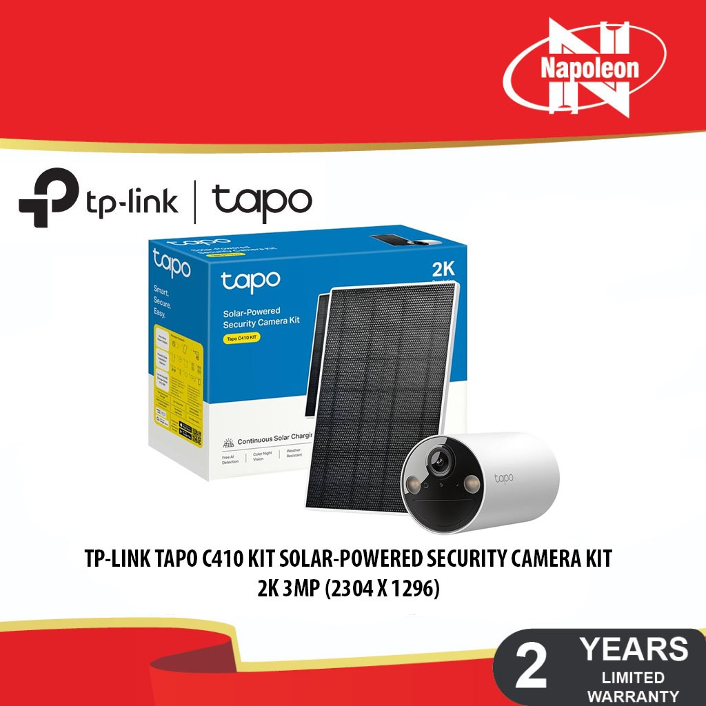 TP-LINK TAPO C410 KIT SOLAR-POWERED SECURITY CAMERA KIT 2K 3MP (2304 X ...