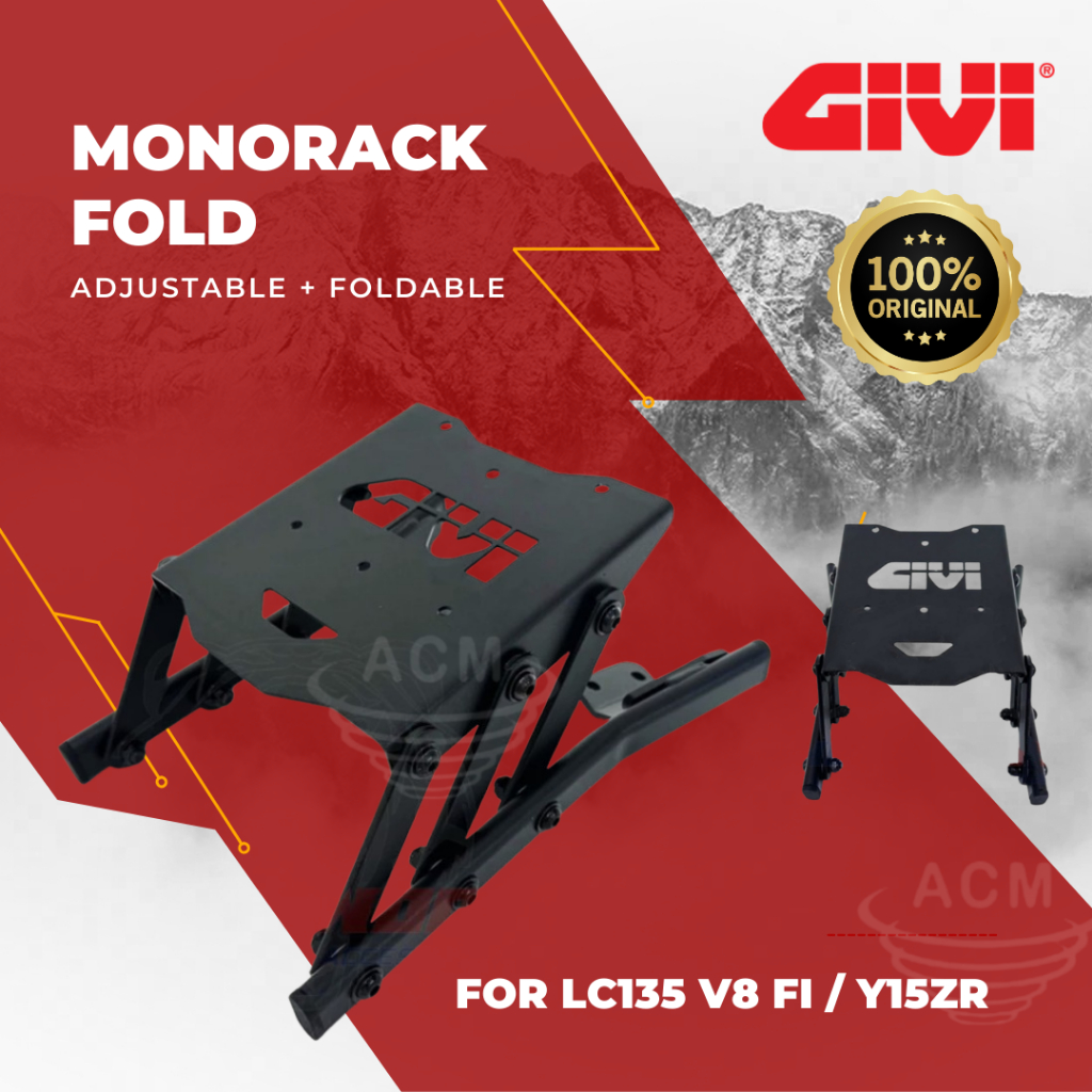 GIVI Monorack Fold YAMAHA LC135 NEW LC135 FI LC V8 Y15ZR Y16ZR HONDA ...