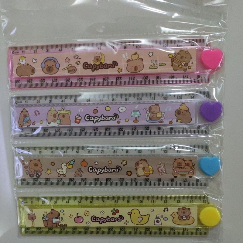 Capybara Kids Flip Ruler Assorted Color With Shapes/ Pembaris Lipat ...
