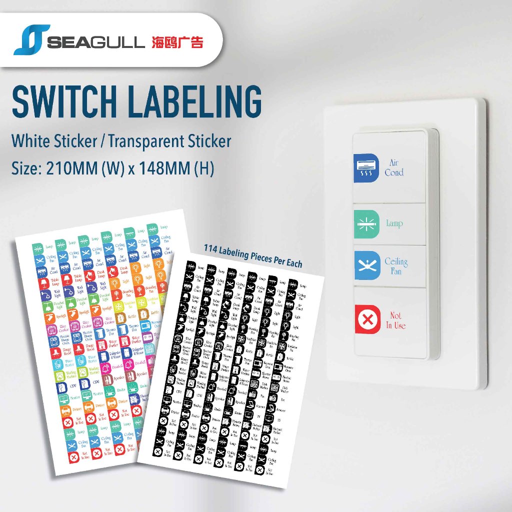 Switch Sticker Label Wall Sticker Label Kitchen Wall Sticker Switch ...