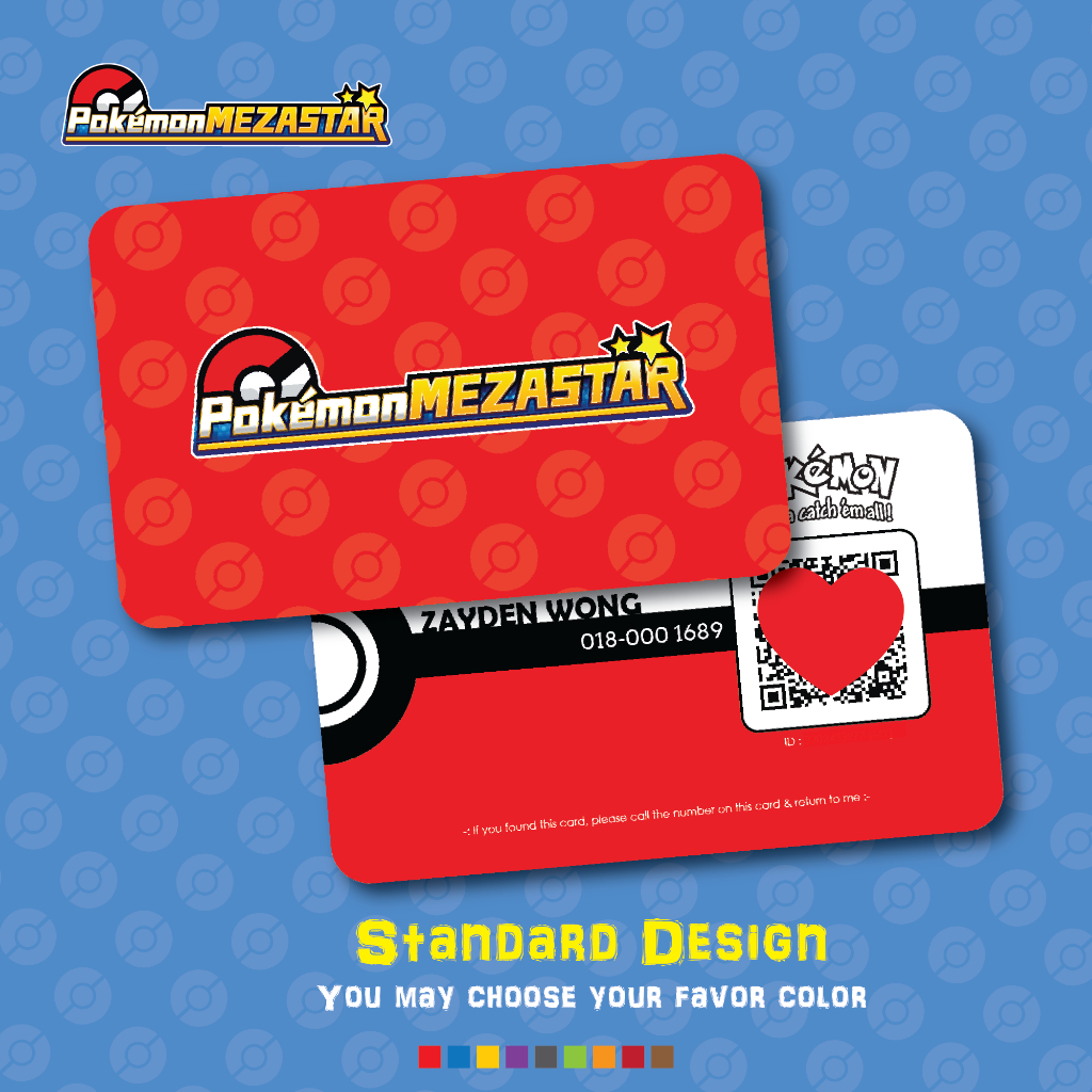 MEZASTAR | Own or Custom PVC Trainer ID CARD | Pokemon | 100% Scan ...