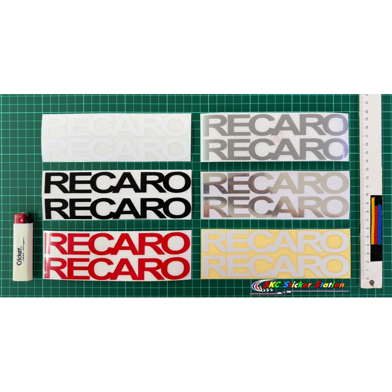 Sticker Cutting Recaro (1set = 2pcs) {White/Silver/Chrome/Black/White ...