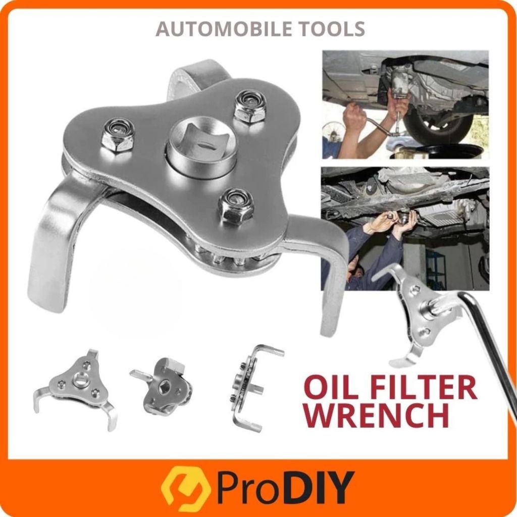 Adjustable Oil Filter Wrench Tool with 3 Jaw Remover Tool Durable Handy ...