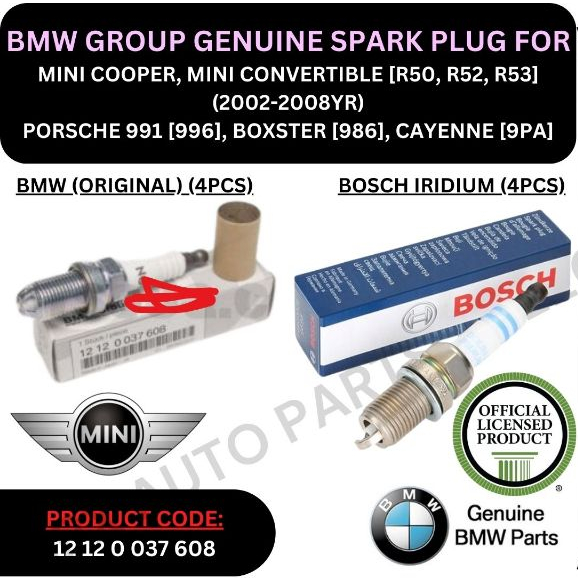 BMW SPARK PLUG FOR MINI COOPER, MINI CONVERTIBLE [R50, R52, R53 ...