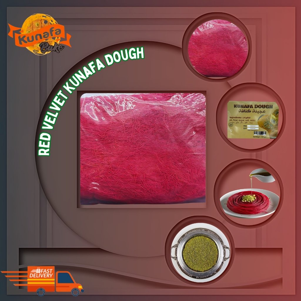 Red Velvet Fresh Kunafa Dough - Redvelvet Kunafa Dough - Red Kunafa ...