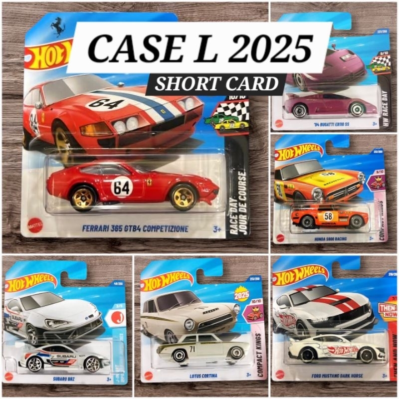 HOT WHEELS CASE L SHORT CARD 2025 FERRARI 365 SUBARU BRZ PORSCHE 911 ...