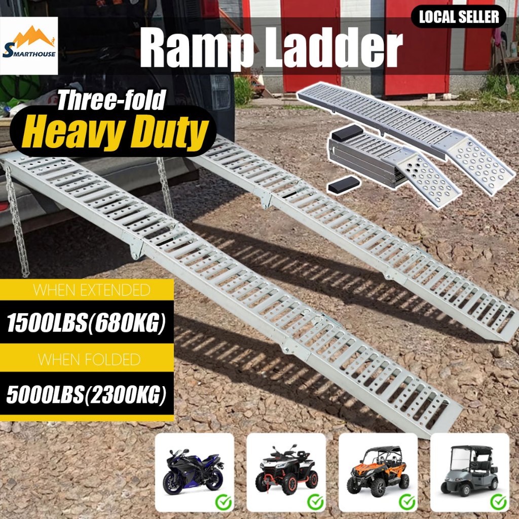 Motorcycle Bike Stage Folding Ladder Ramp Heavy Duty Foldable Ramp ...