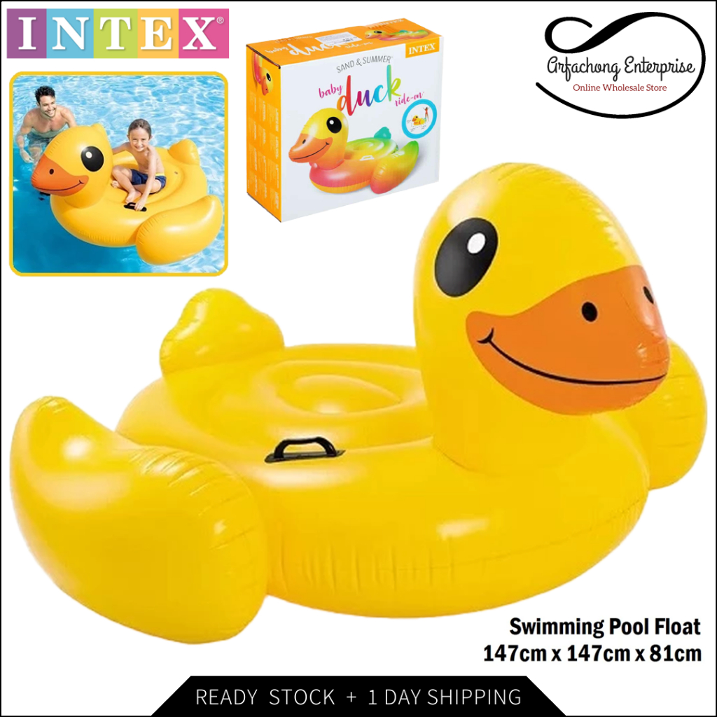 INTEX Yellow Duck Floating Swimming Pool FloatToy Summer Beach Play ...