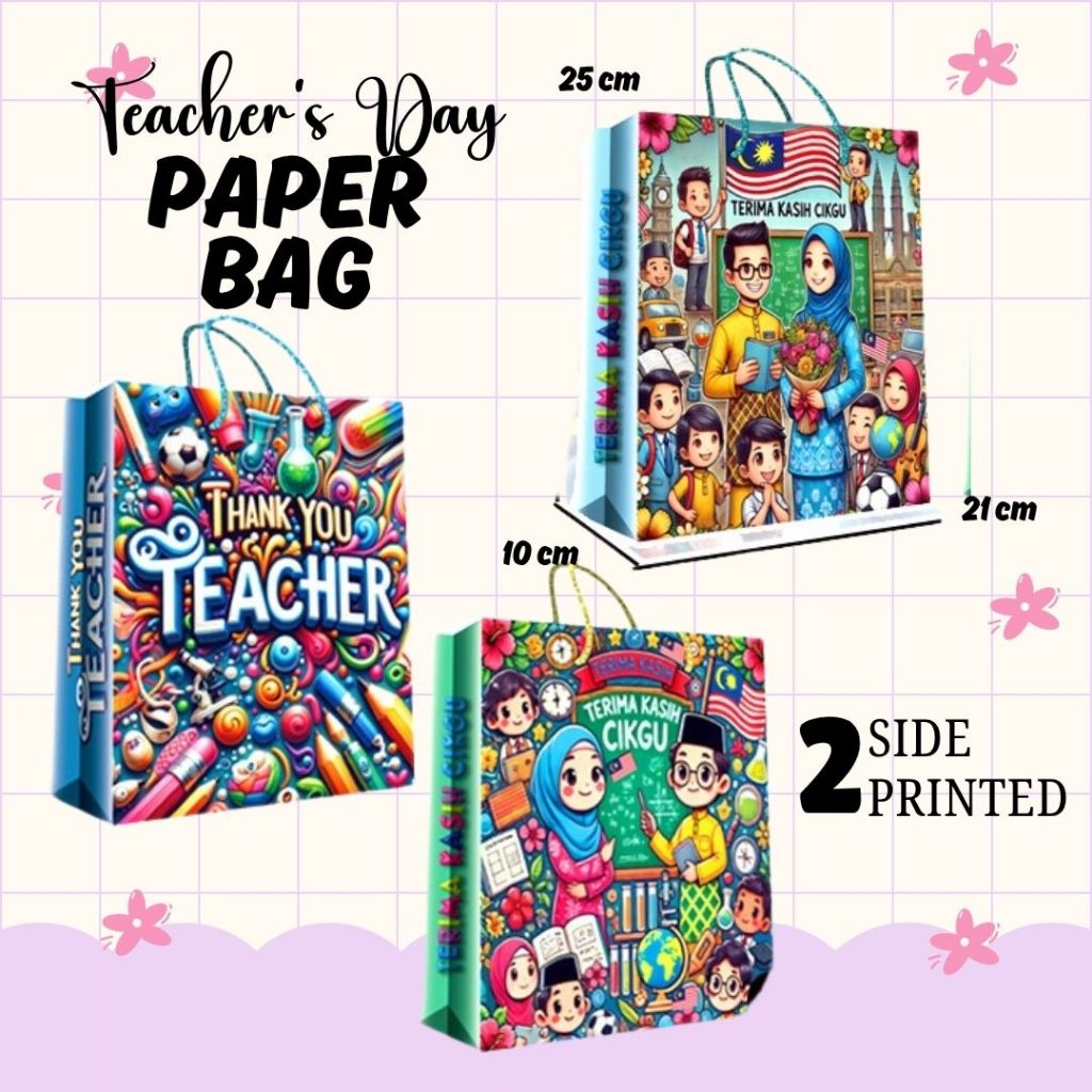 Teachers Day Hadiah Hari Guru Bag Door Goodies Bags Thank You Teacher ...