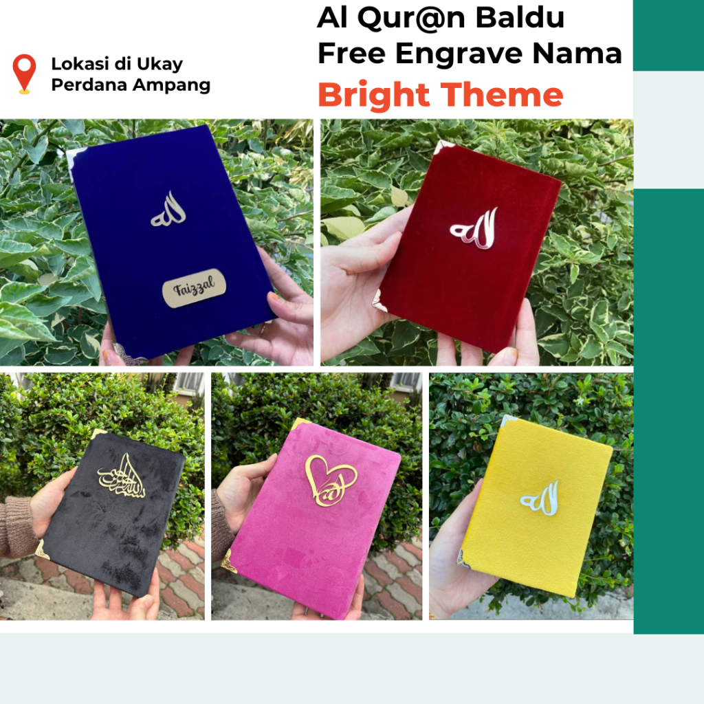Al Quran Baldu Engrave Nama Customized Hantaran Nikah Rumi Malay ...