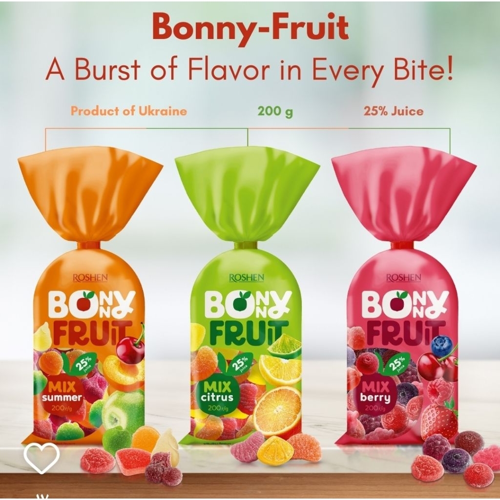 ROSHEN BONNY FRUITS JELLY GUMMIES (200g) | Shopee Singapore