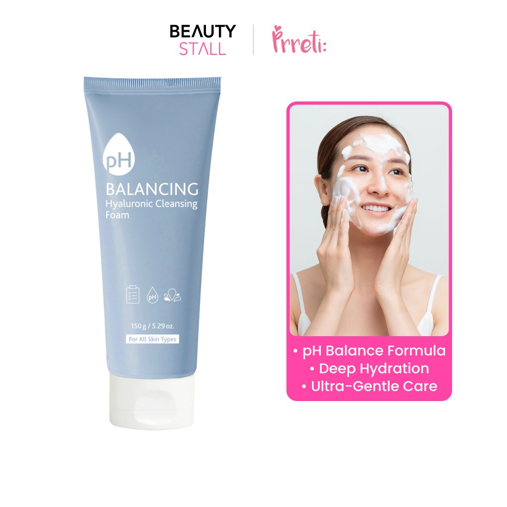 PRRETI pH Balancing Hyaluronic Cleansing Foam 150ml | Korea Face Wash Moisture Deep Cleansing ...