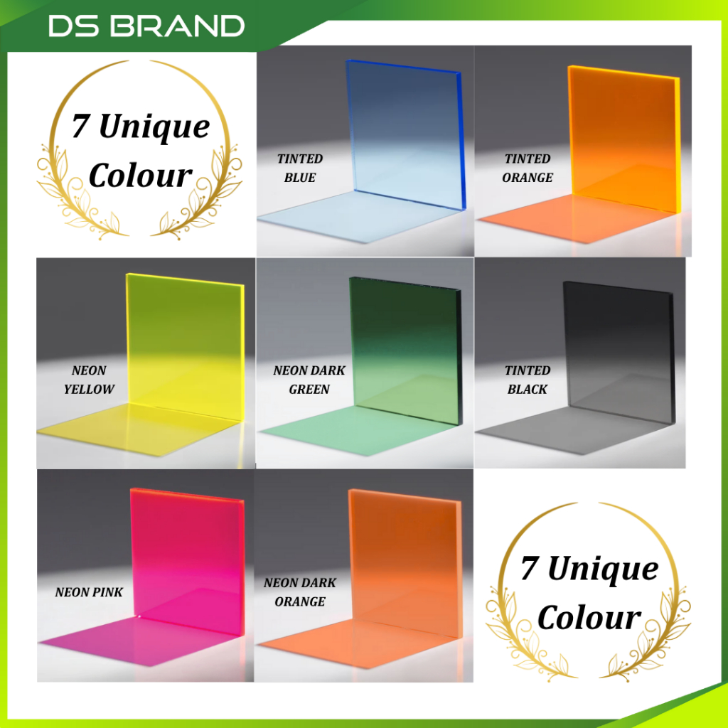 A4 Acrylic Sheet Clear Colour Tinted Fluorescent Neon / Mirror Acrylic ...