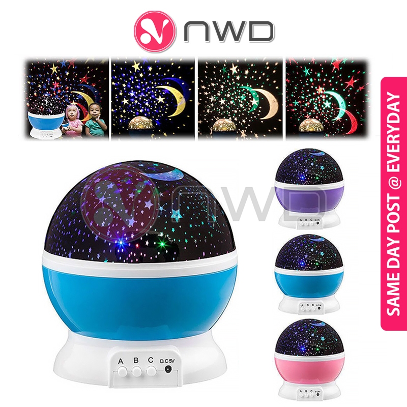 AUTO ROTATE 》Projector Romantic Starry Night Light Color Lamp Lampu ...