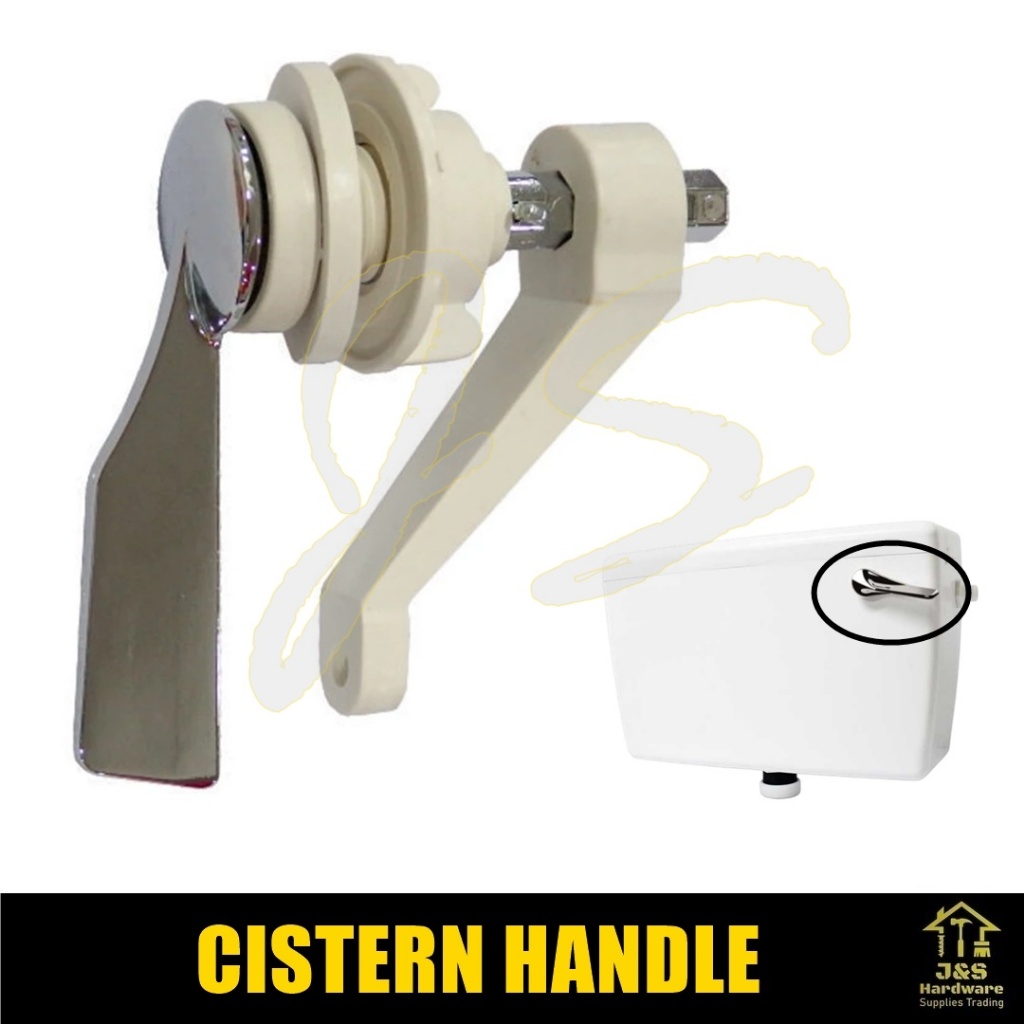 WC Toilet Low Level Metal Chrome Handle. PVC Cistern Flush Handle ...