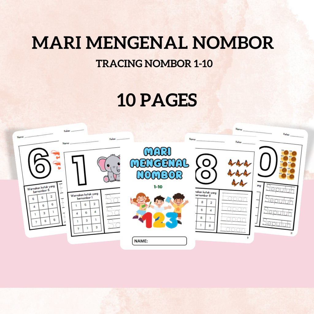 mari mengenal nombor worksheet / tracing numbers | Shopee Singapore