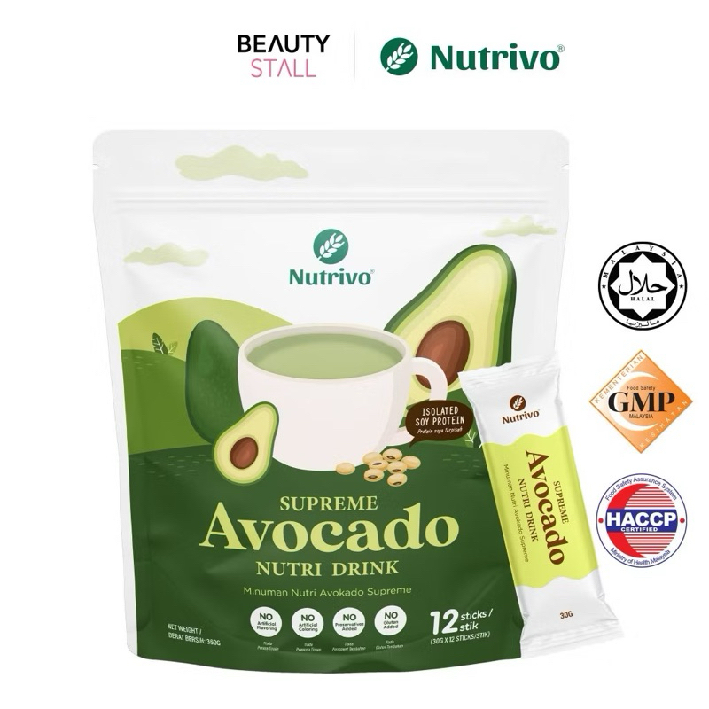 Nutrivo Supreme Avocado Nutri Drink (30g x 12 Sticks) | Shopee Singapore