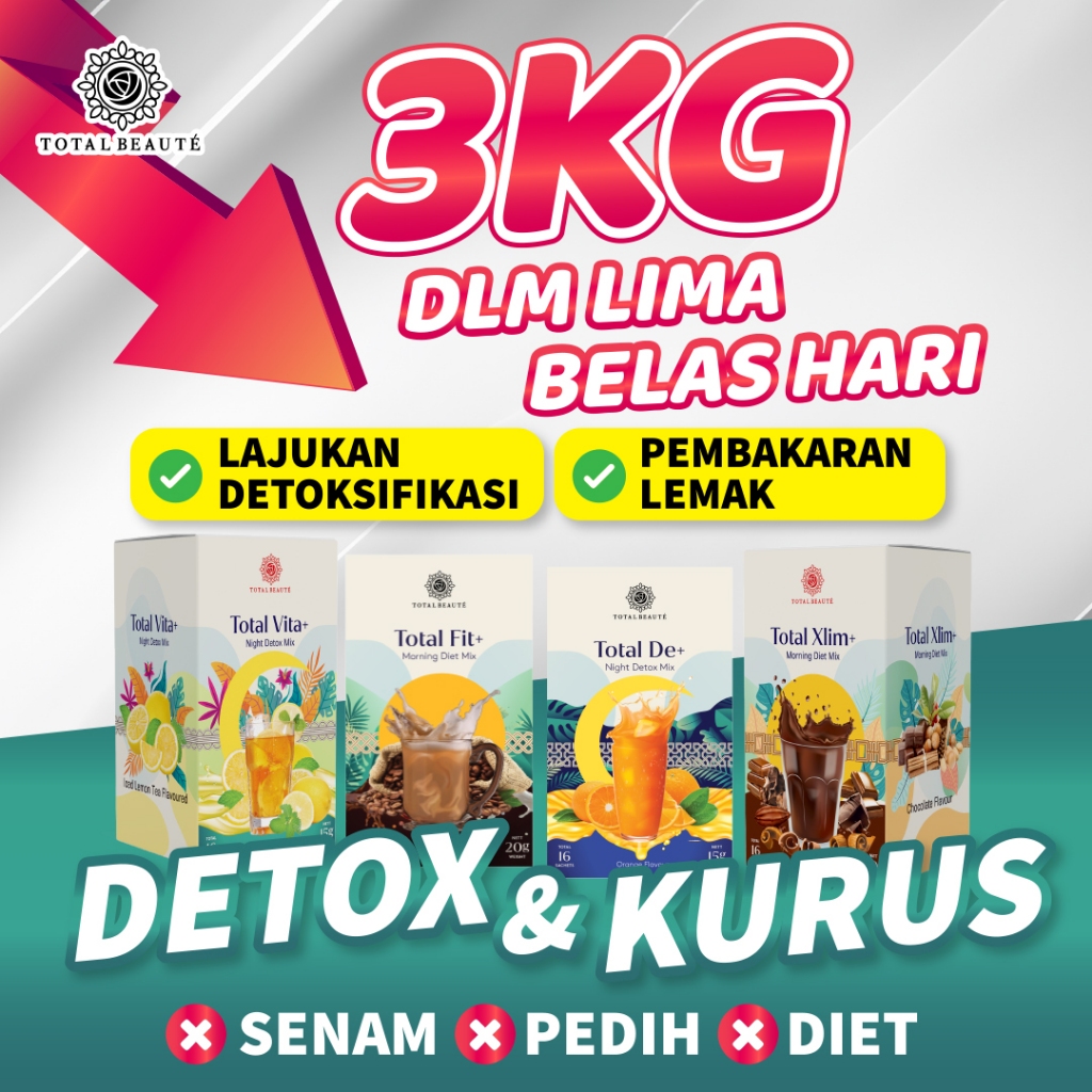 TOTAL BEAUTE MINUMAN KURUS VIRAL Total Fit+ Total Xlim Fats Burning ...