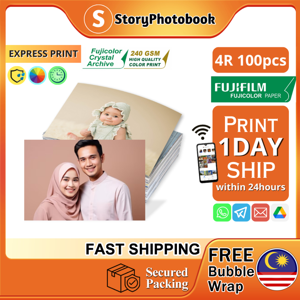 Fujifilm 4R Photo Print,Gambar Print Package 100pcs (Fujifilm Digital Print) | Shopee Singapore
