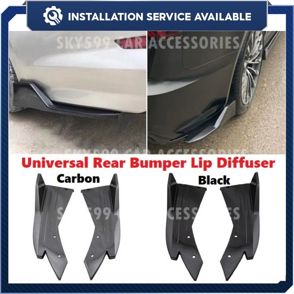 Universal Rear Bumper Lip Diffuser Winglet Wings Anti-crash Modified ...