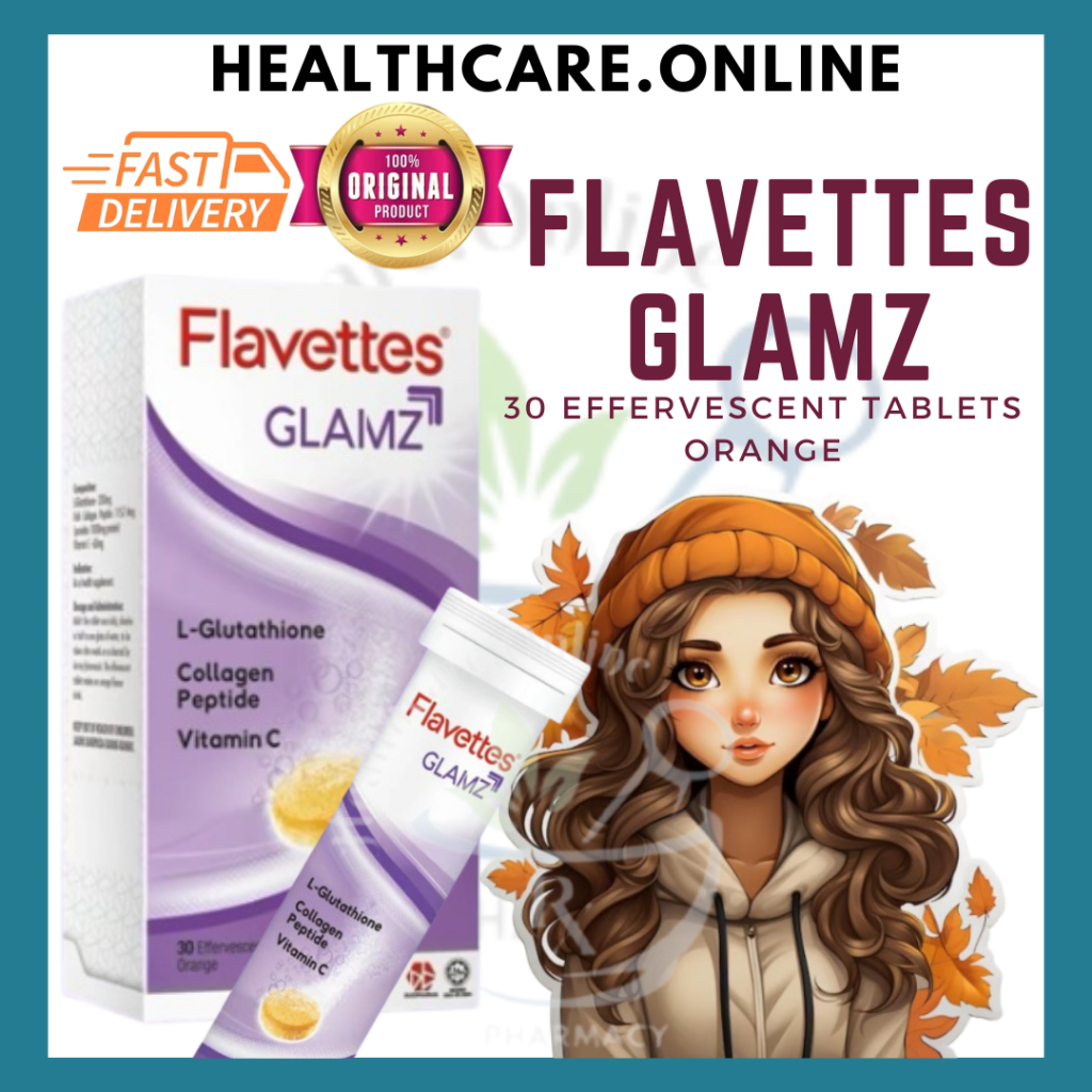 FLAVETTES GLAMZ EFFERVESCENT TABLETS 30's [ ORANGE FLAVOUR ] | Shopee ...