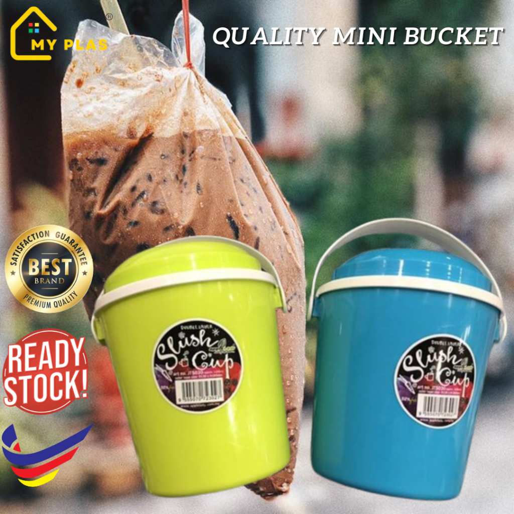 Mini Ice Bucket Drinks Container with Straw Hole Keep Hot & Cold ...