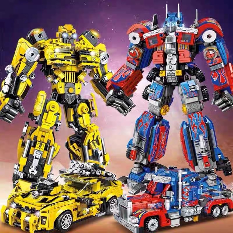 Transformer Bot Robot Building Blocks Optimus Sentinel Prime Bumblebee Car Autobot Kid Toy ...