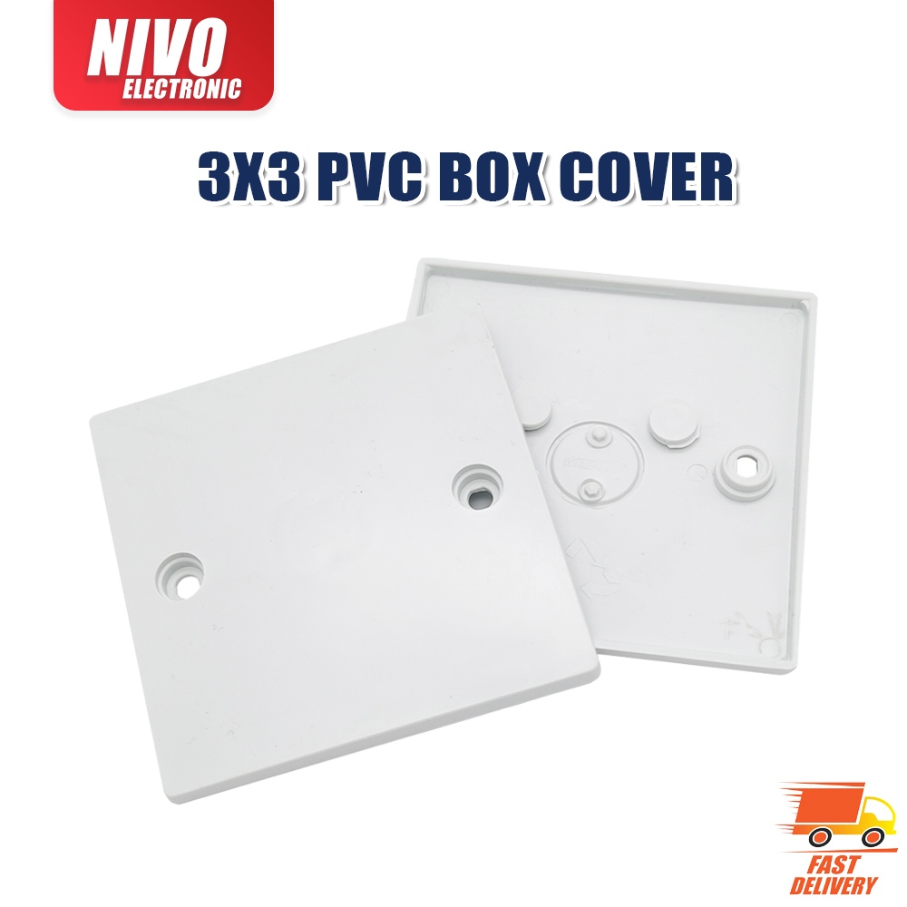 3X3 PVC BOX COVER PVC Box Surface Type Nut Box Cover / Electrical Box ...