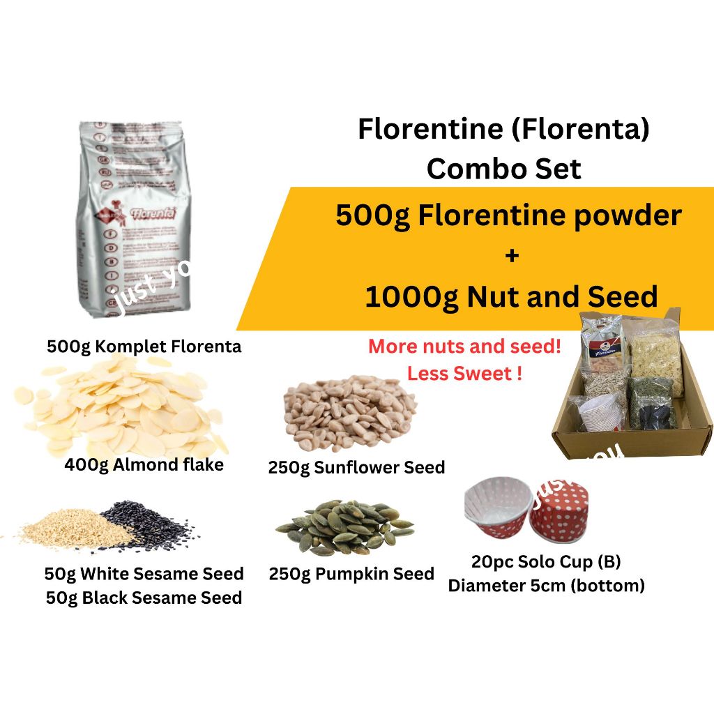 Florenta Premix Combo Set 麦芽糖粉配套 500g premix+1000g nut and seeds [Best ...