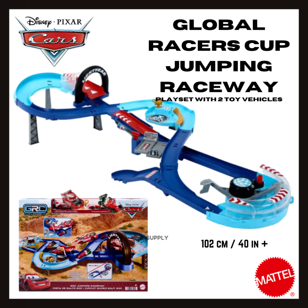 DISNEY PIXAR CARS Global Racer Cups Jumping Raceway Playset 2 Toy ...
