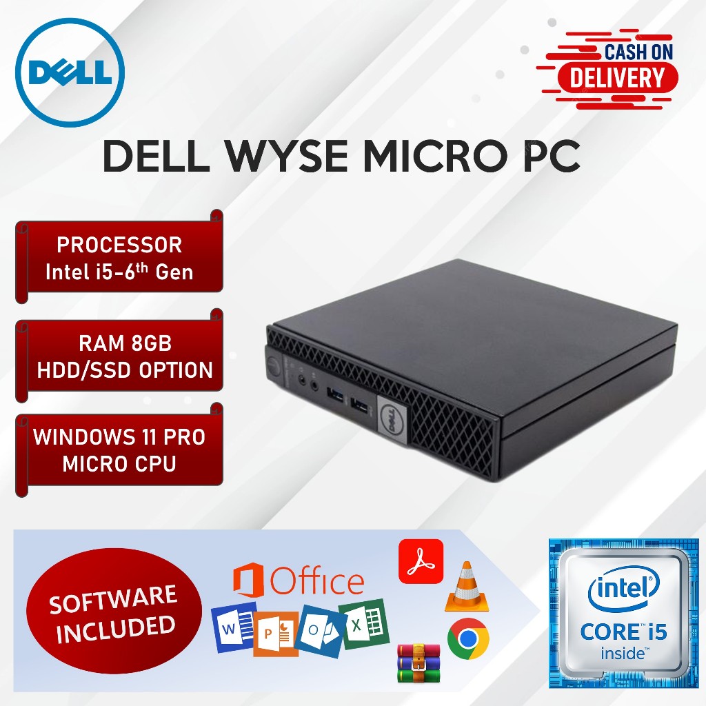 Dell Wyse Micro PC i5 6th Gen 8GB RAM 500GB HDD 256GB 512GB SSD Windows ...