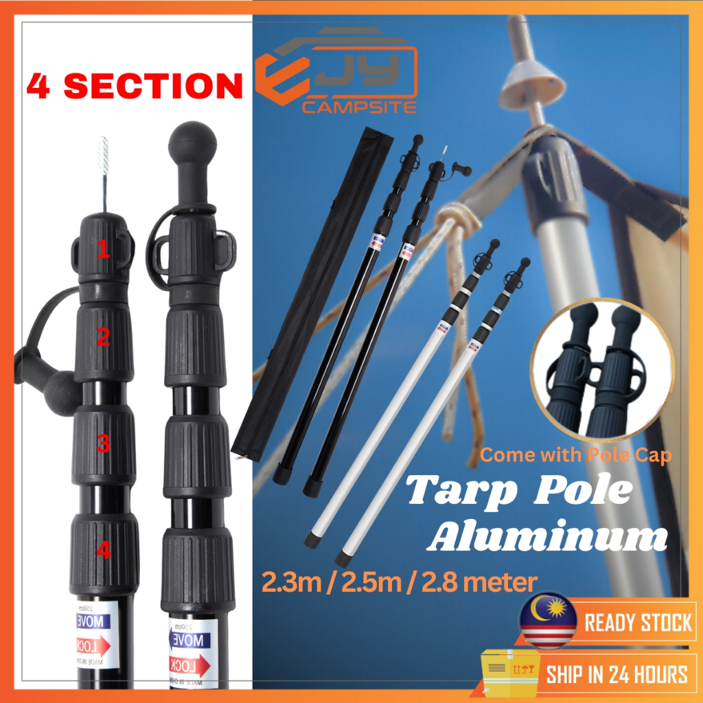Camping Pole Flysheet Adjustable Aluminium Pole Outdoor Tarp Pole ...