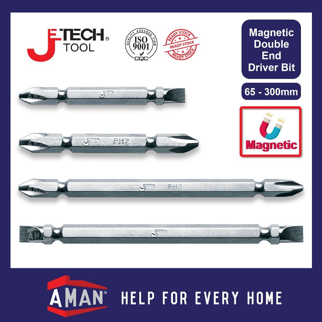 JETECH Magnetic Double End Philips Driver Bit S2 Hex Shank Cross Head ...