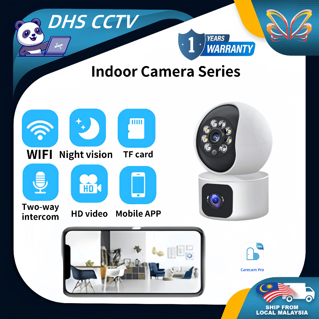 Camera Pro Wifi CCTV Camera 4MP HD Multi Night Vision Dual Lens ...